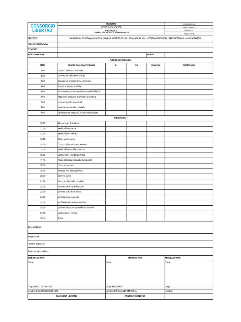 Cl-Pro-Arq - 04 Liberacion de Pisos y Pavimentos | PDF | Sector secundario de la economía ...