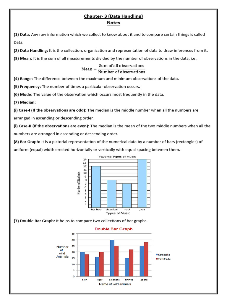 Notes of Ch3 Data Handling | PDF