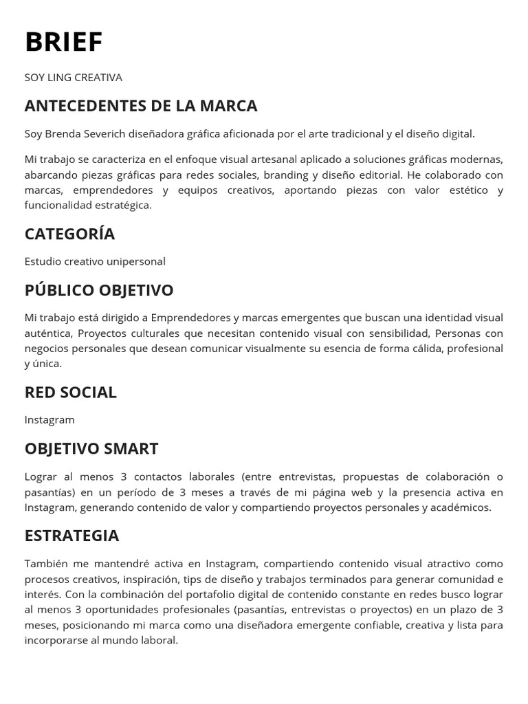 Brief de Marca Personal | PDF