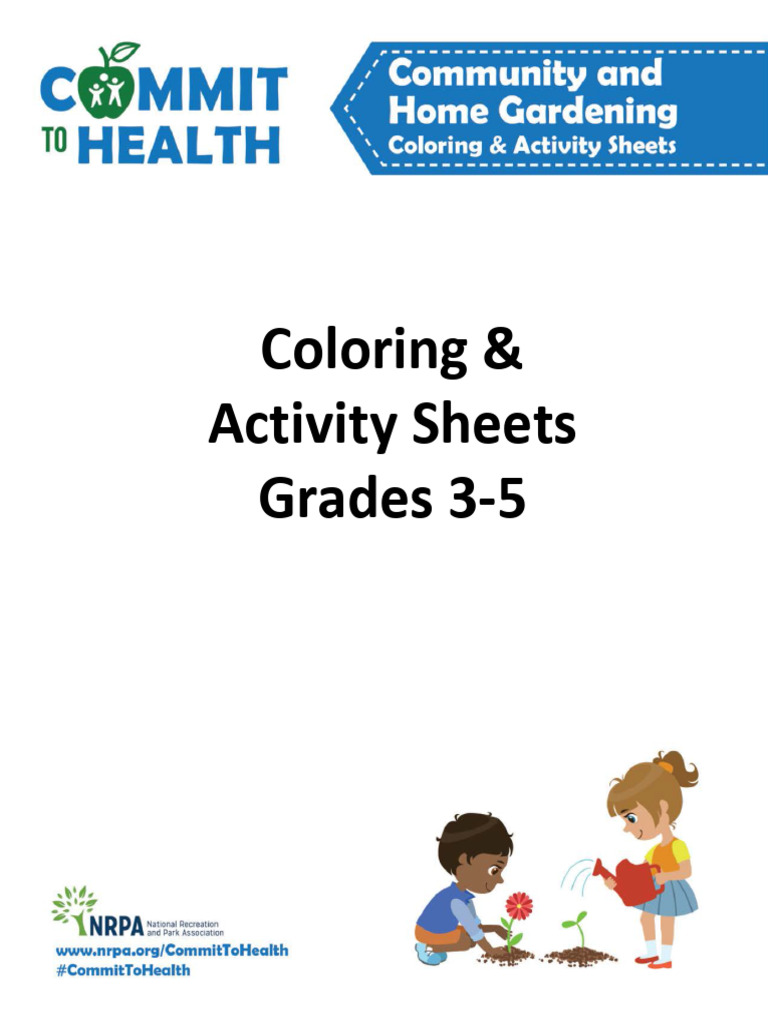 October Coloring Activity Sheets Gardening Community Home Grades 3 5 | PDF