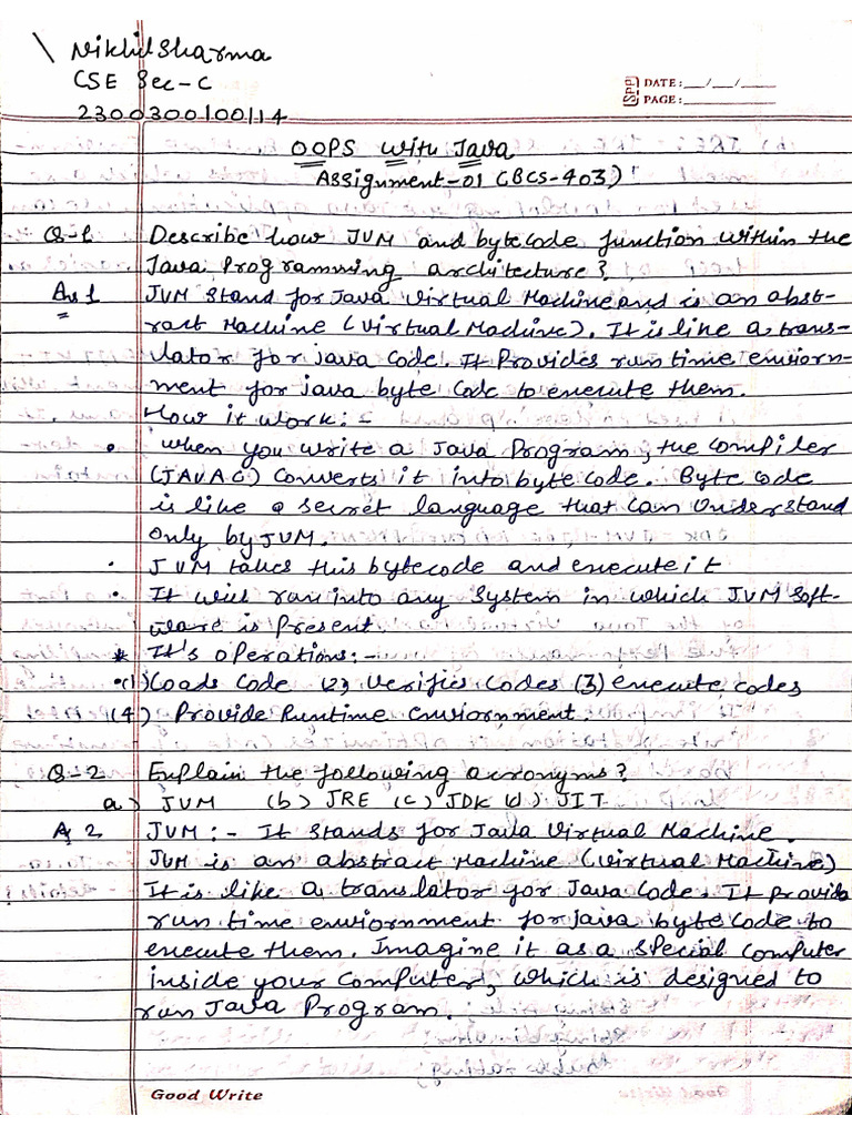 NIKHIL SHARMA OOPS ASSIGNMENT 1 | PDF