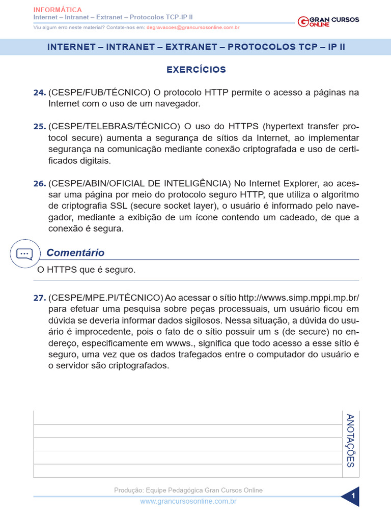 Aula 223 Internet Intranet Extranet Protocolos TCP Ip II | PDF | Protocolo de transferência de ...
