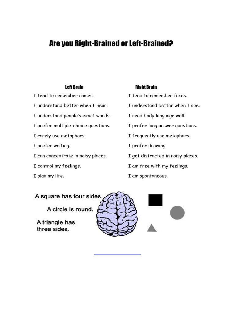 Are You Right-Brained or Left-Brained | PDF
