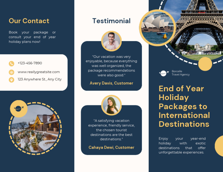 Navy and Yellow Professional Travel Package Brochure | PDF