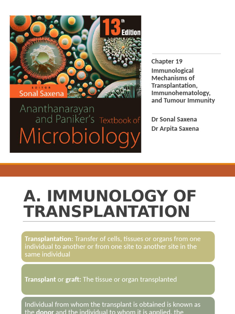 Immunological Mechanisms of Transplantation, Immunohematology, and ...
