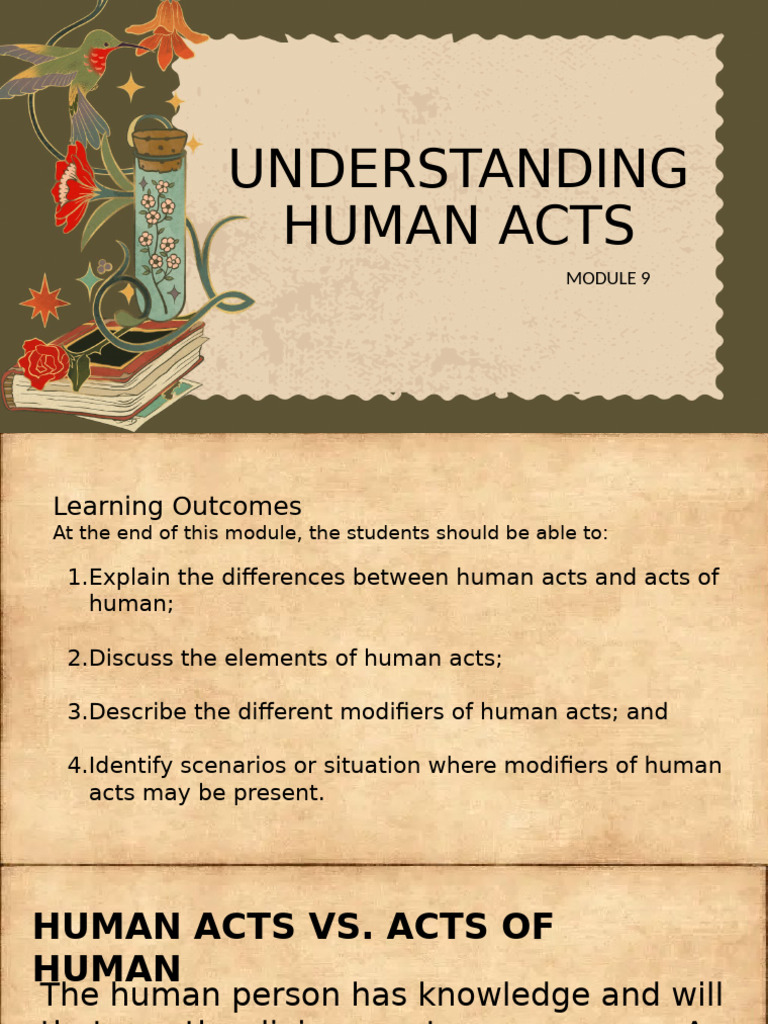 Understanding Human Acts | PDF | Morality | Intention
