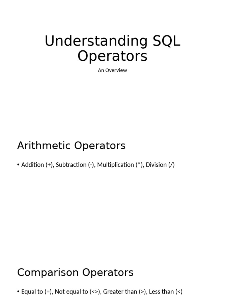SQL Operators and ER Diagram | PDF