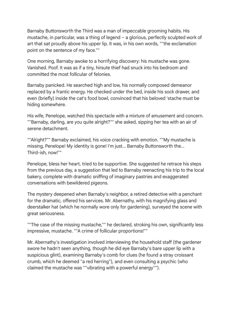 The Case of The Missing Mustache | PDF | Human Hair | Hair