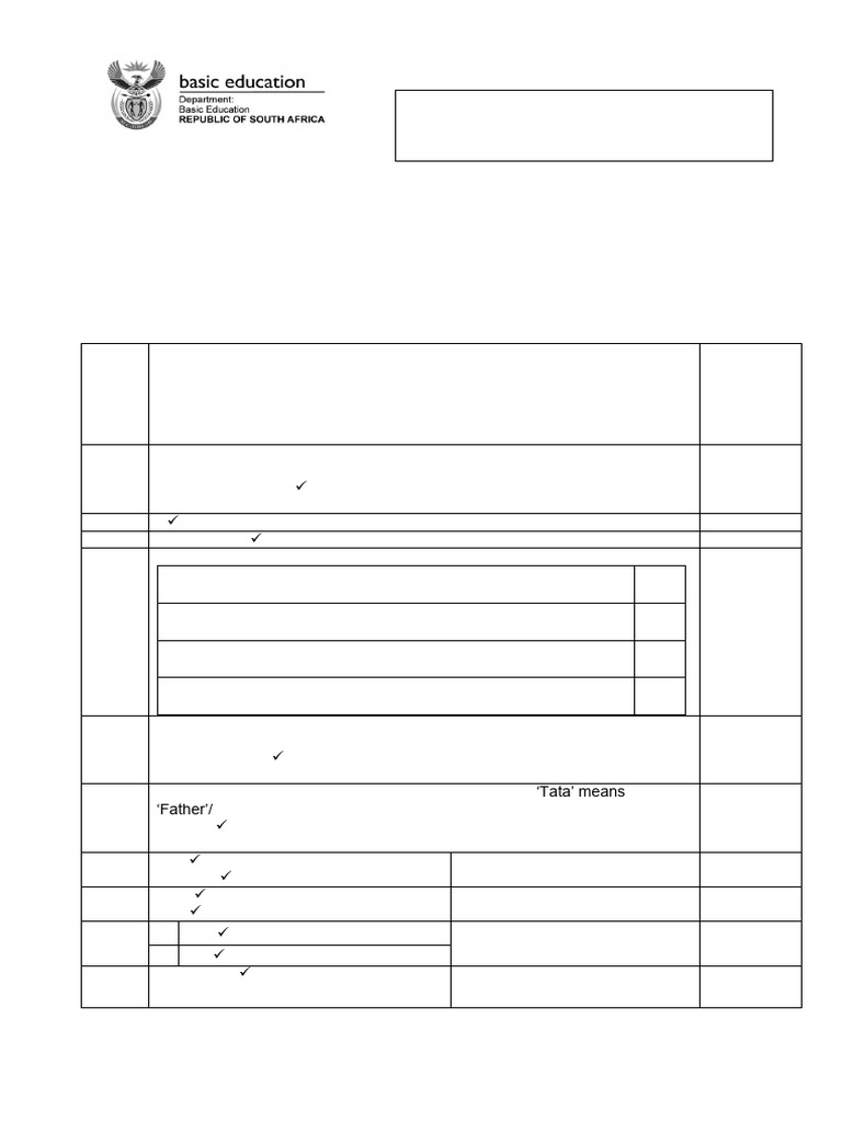 2015 Grade 3 English HL Memo | PDF | Grammar | English Language