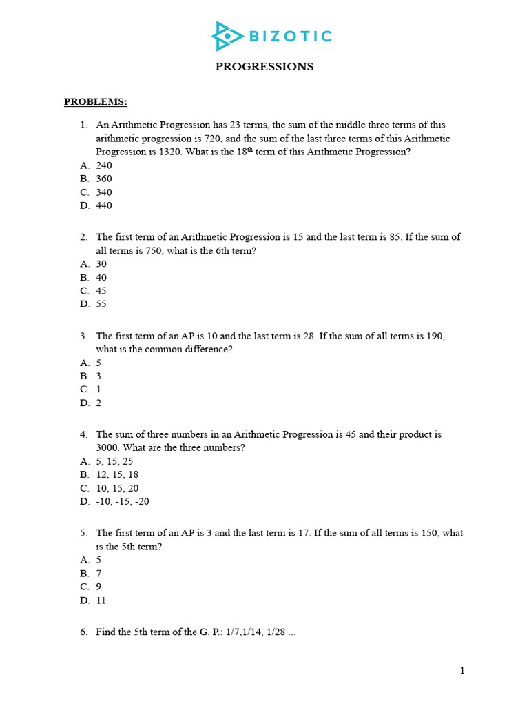 Progressions Student Handout | PDF