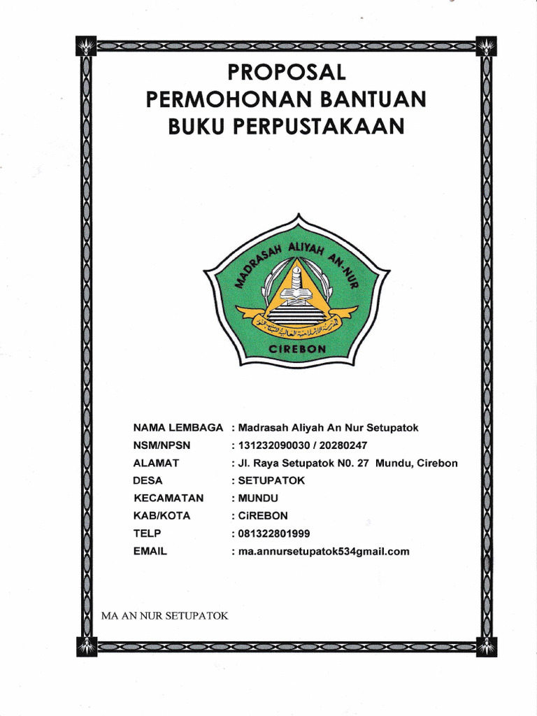 Proposal Permohonan Bantuan Buku Perpustakaan - 20250228 - 0001 | PDF