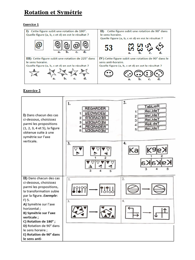 Symétrie et Rotation en Mathématiques | PDF