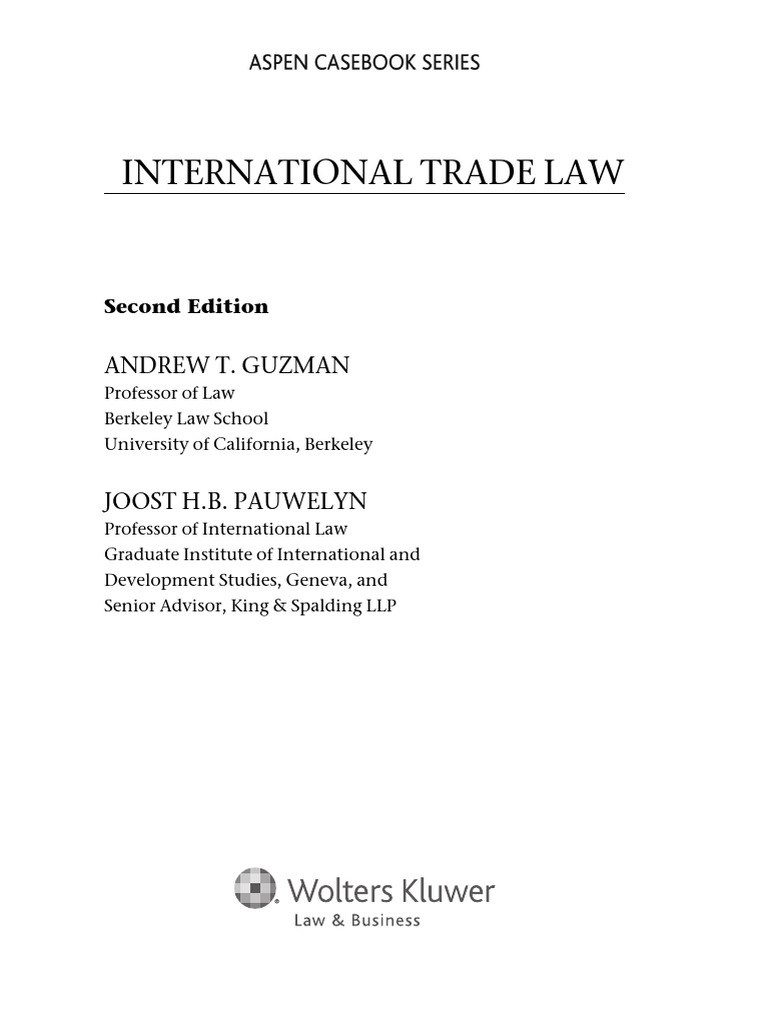 International Trade Law Book | PDF | World Trade Organization | General ...