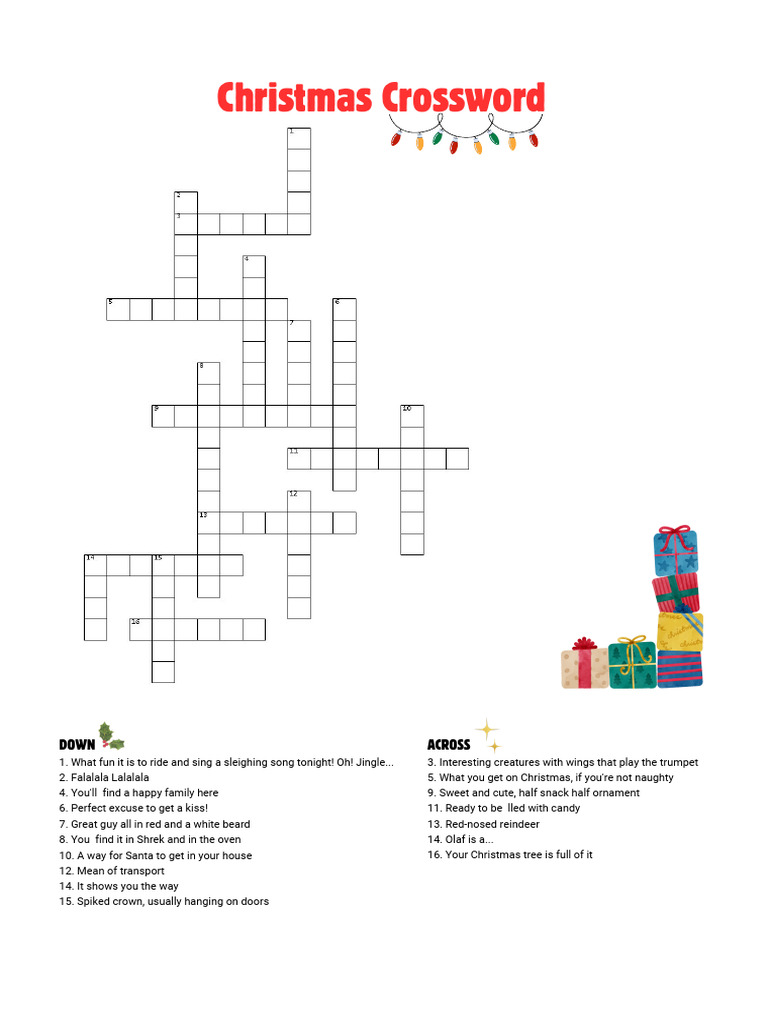 Christmas Crossword Puzzle | PDF