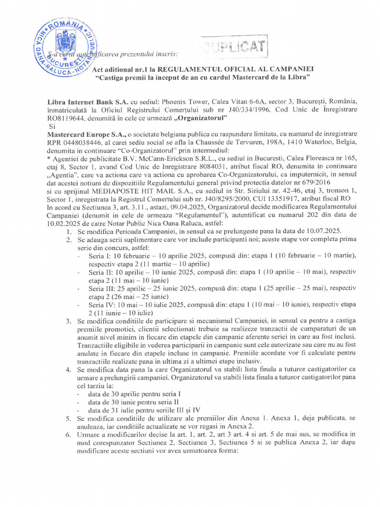 Regulament Libra MasterCard 2025 | PDF