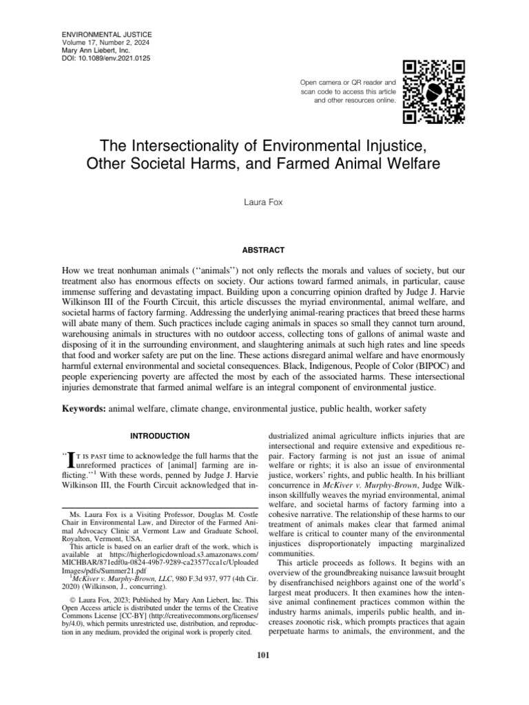 Fox 2024 The Intersectionality of Environmental Injustice Other Societal Harms and Farmed Animal ...