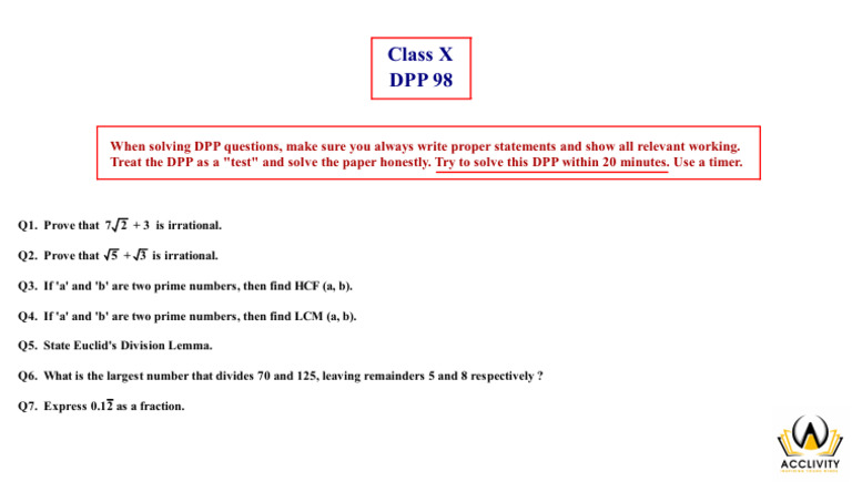 Class 10 - DPP 98 | PDF