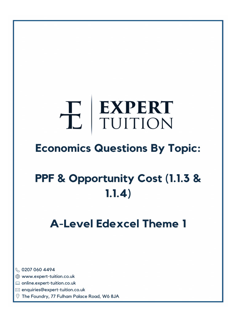 1.1.4 - PPF and Opportunity Cost | PDF | Economies | Economics
