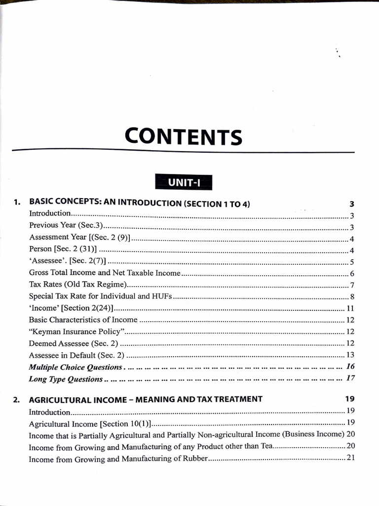 Income Tax Book Till Unit 2 | PDF