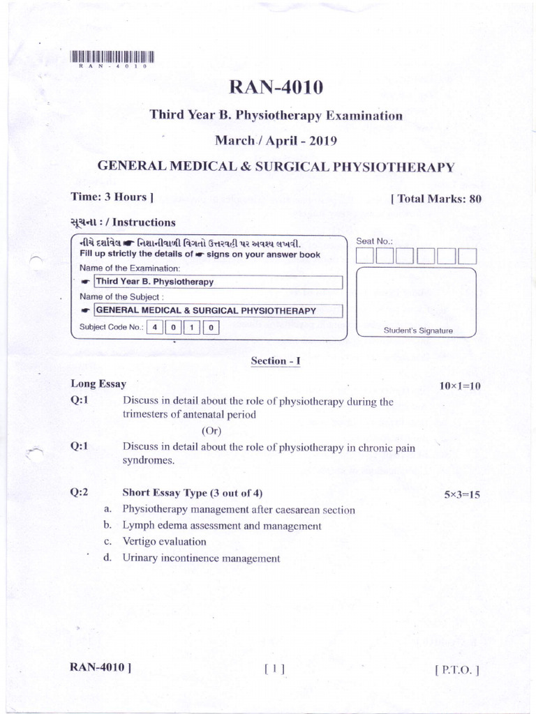 General Medical & Surgical Physiotherapy | PDF