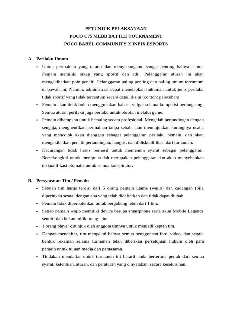Petunjuk Pelaksanaan Poco C75 MLBB | PDF