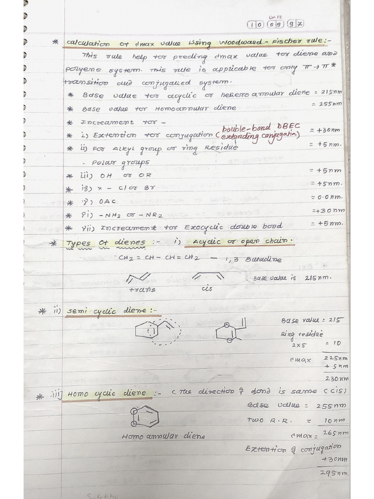 Woodward Fieser Rule - Notes | PDF