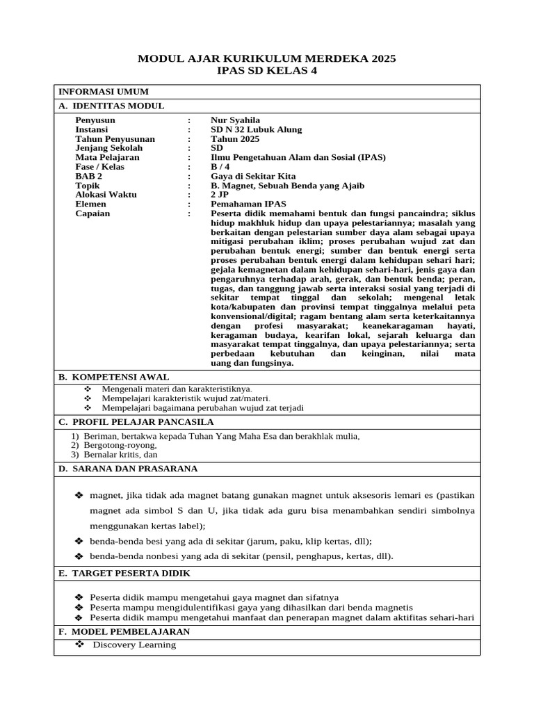 MODUL SYLA IPA Inti | PDF