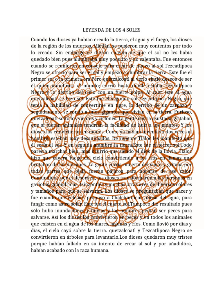 Leyenda de Los 4 Soles | PDF