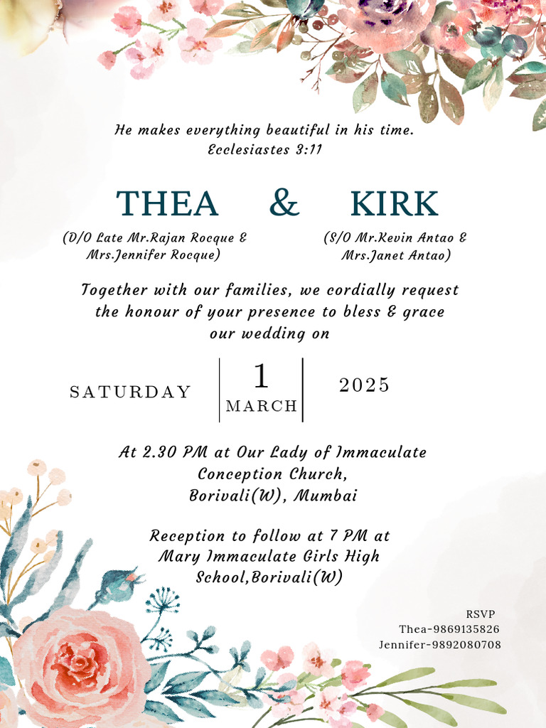 Thea Wedding Invite | PDF