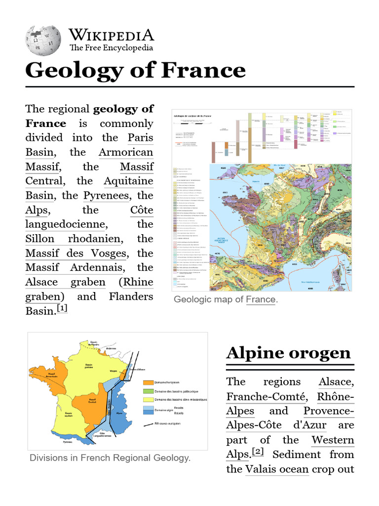 Geologic Regions of France | PDF | Geology | Earth Sciences