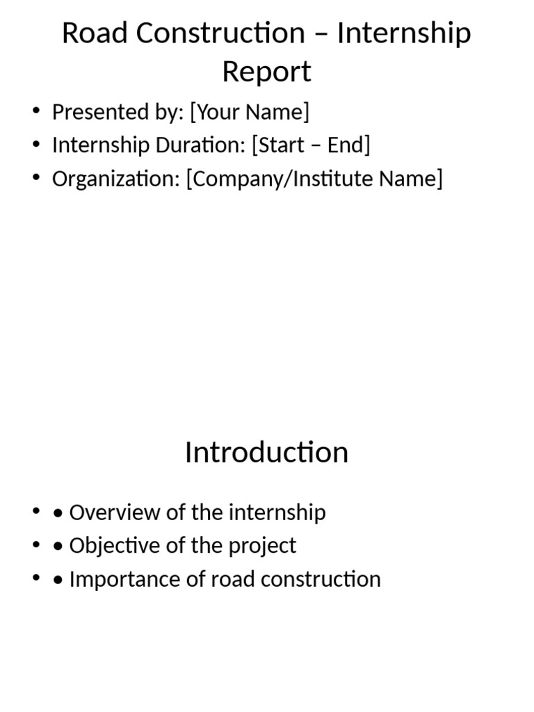 Road Construction Internship Report | PDF