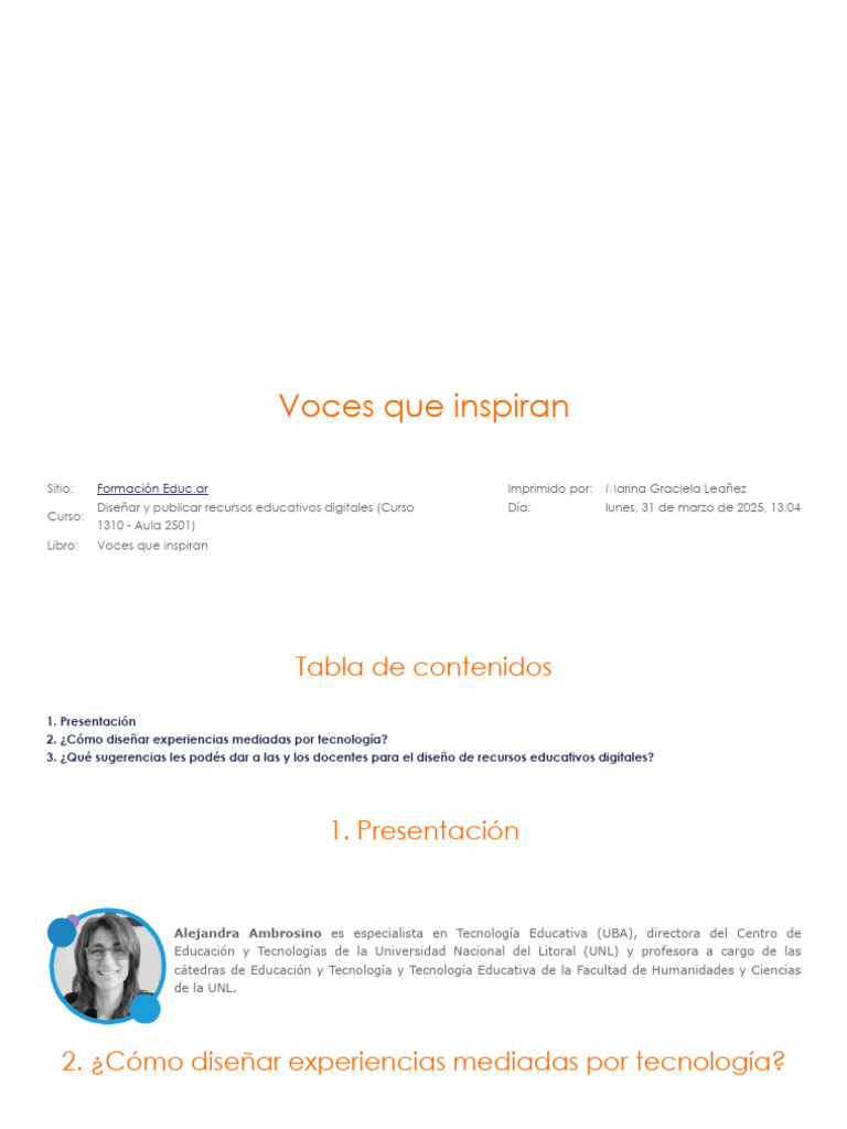 Voces Que Inspiran - Formación Educ - Ar | PDF