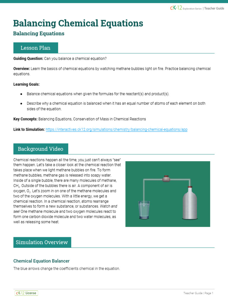 02 - Balancing Chemical Equations | PDF | Chemical Reactions | Chemical ...