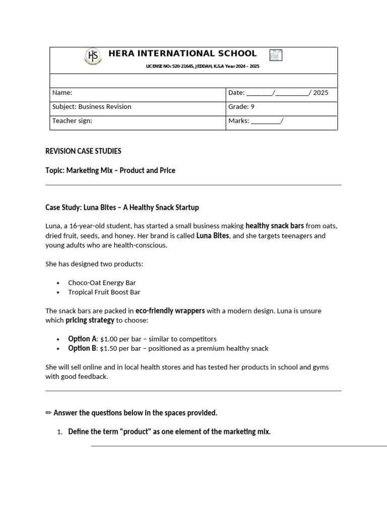 Revision Ws Grade 9 Final Exam Edited.. | PDF | Pricing | Brand