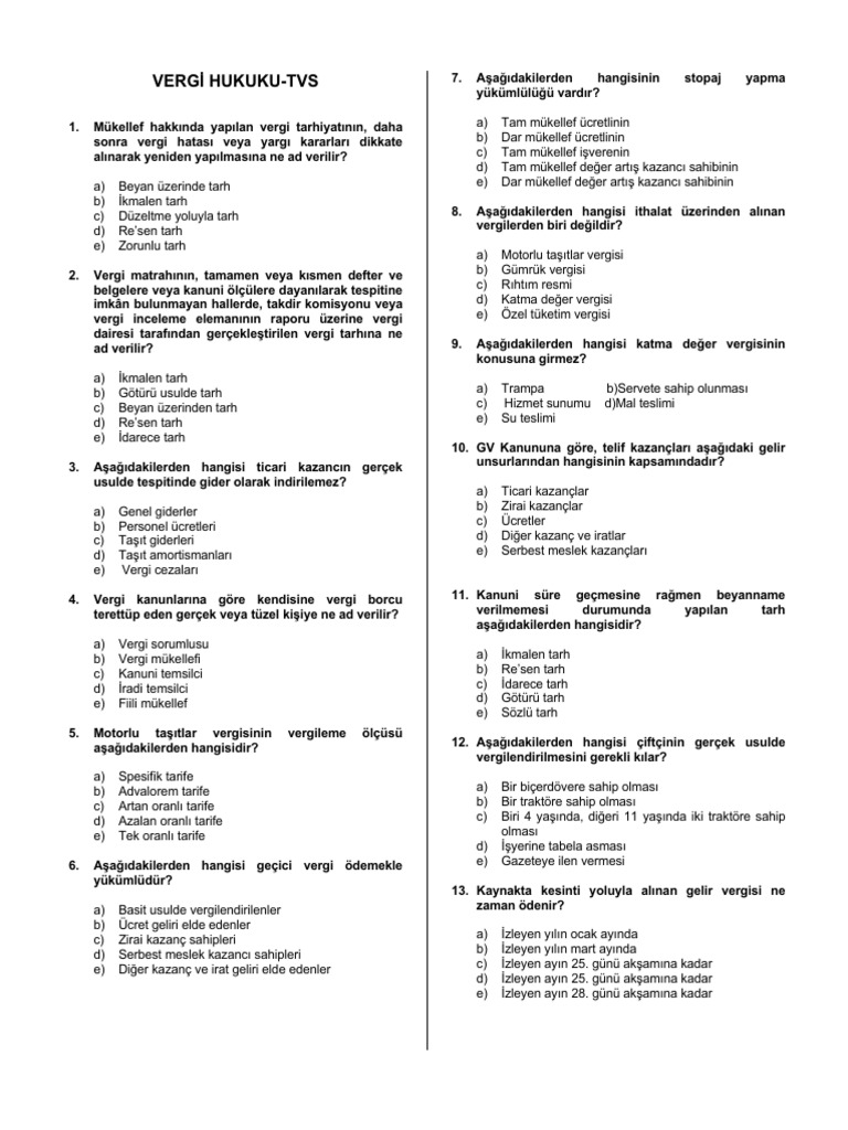 Vergi Hukuku-Tvs | PDF