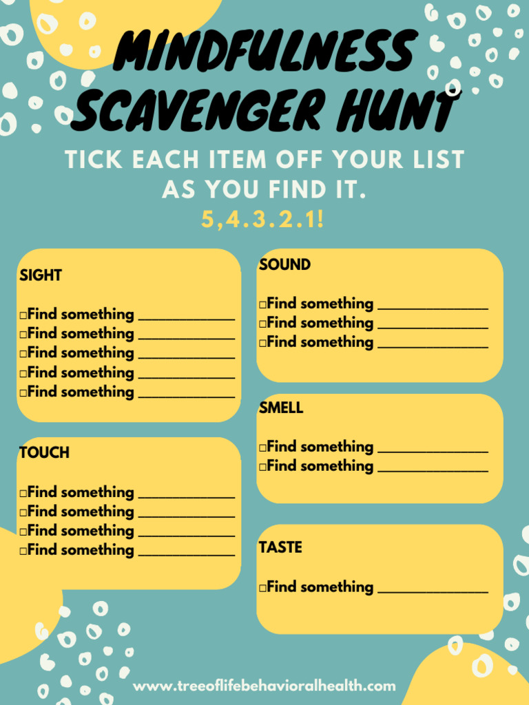 COPING SKILL - Mindfulness Scavenger Hunt | PDF
