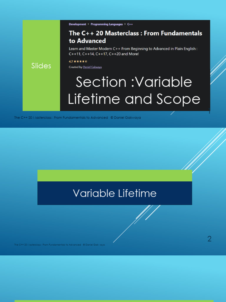 Section Variables Lifetime And Scope Slides Pdf Scope Computer Science C