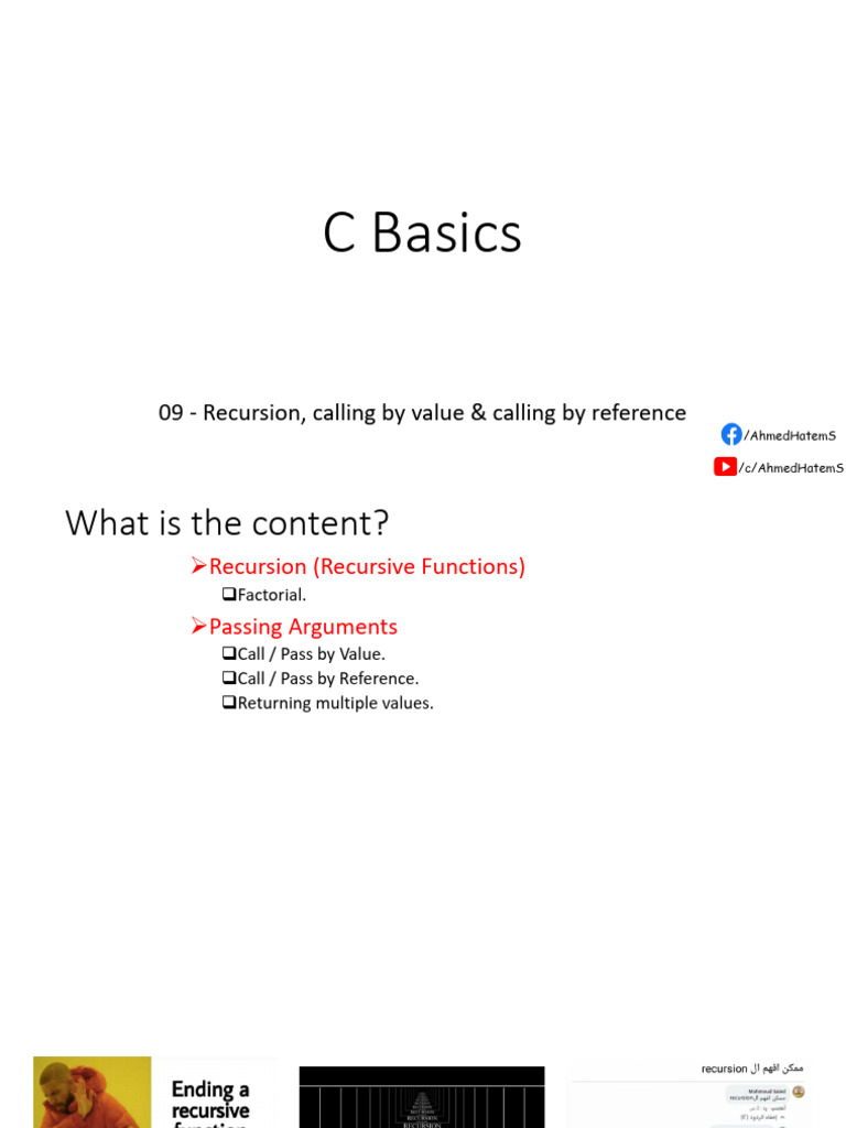 09 - C Basics – Recursion, Calling by Value _ Calling by Reference | PDF | String (Computer ...
