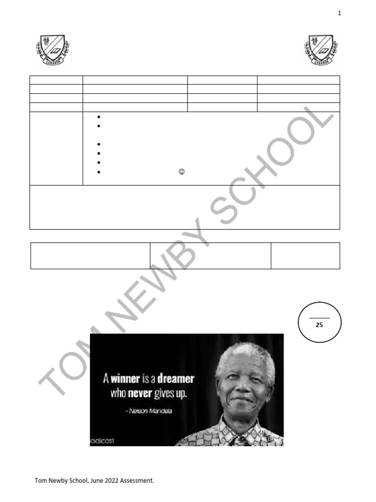 Grade 4 History Exam - June 2022 | PDF | Learning