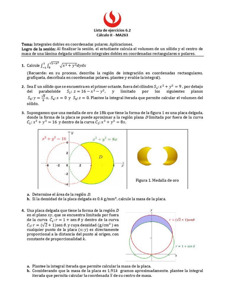 Taller CV2 Ejercicios Propuesto Sesión 6.2 | PDF | Integral | Carga eléctrica