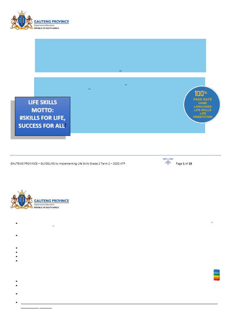 Life Skills ATP GUIDELINEE Grade 2 Term 2 of 2025 | PDF ...