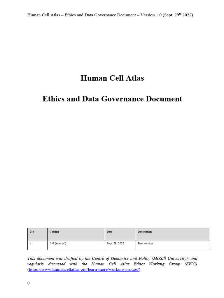HCA Ethics and Data Governance Document | PDF | Data | Governance