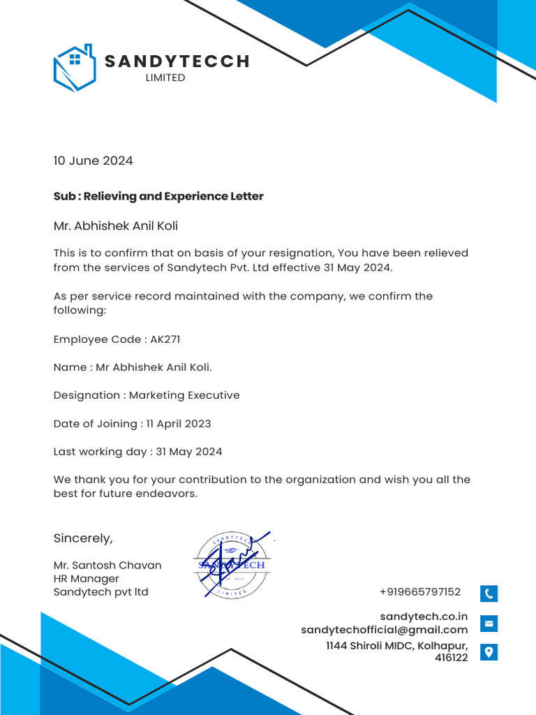 Experience Letter | PDF