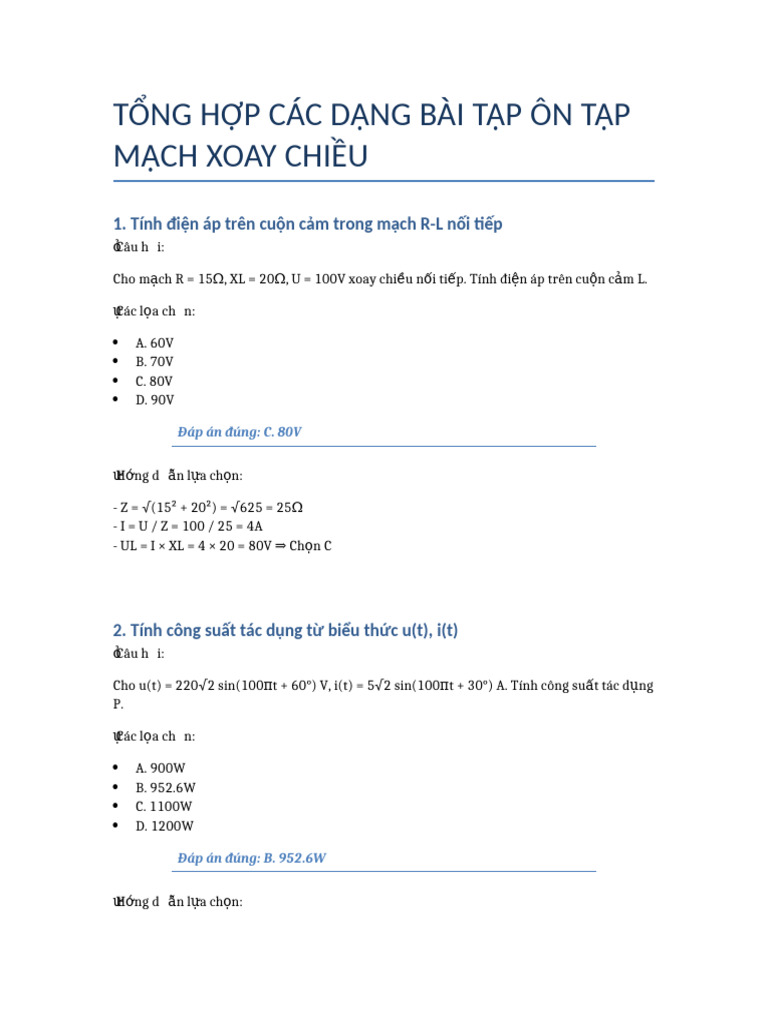 TongHop DangBai MachXoayChieu HuongDan | PDF