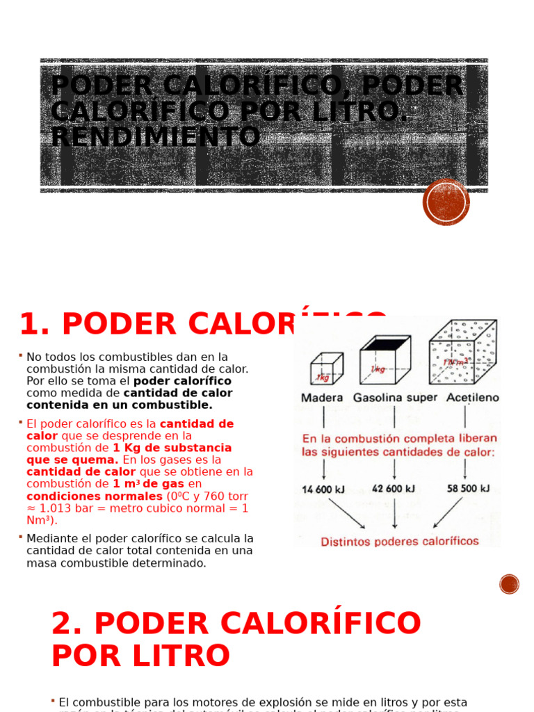 Poder Calorífico, Poder Calorífico Por Litro, Rendimiento. | PDF
