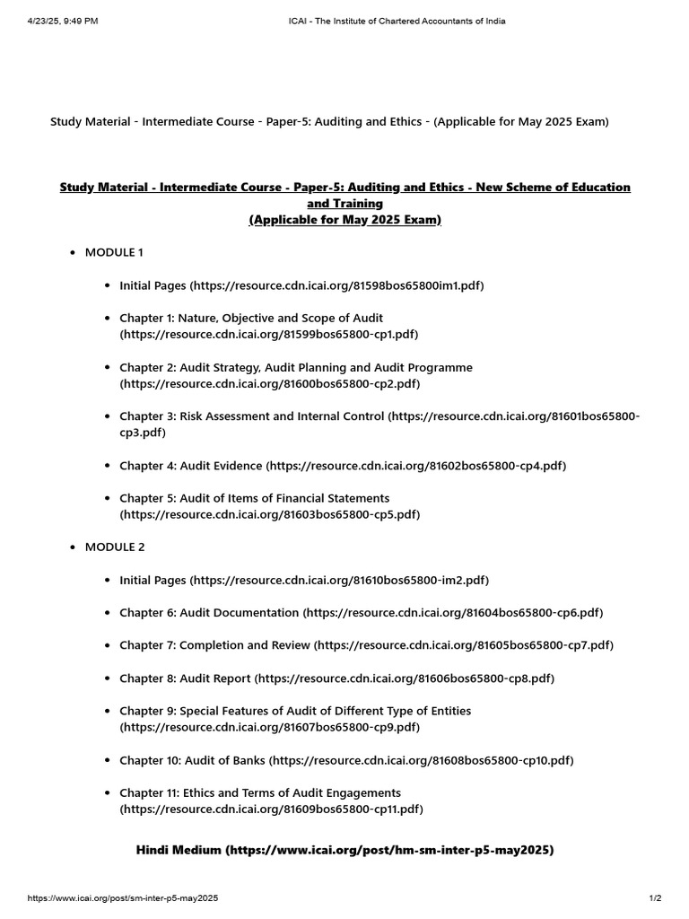 Auditing and Ethics Syllabus | PDF | Audit | Accounting