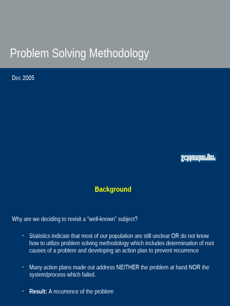 Problem Solving Methodology | PDF | Brainstorming | Methodology