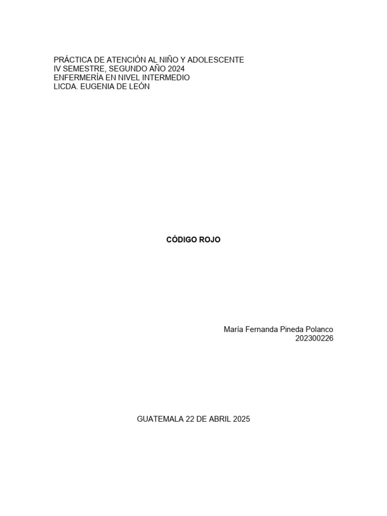 Protocolo Código Rojo en Hemorragia Obstétrica | PDF | Reanimación ...