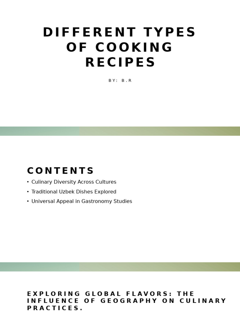 Global Culinary Diversity and Traditions | PDF | Cuisine | Foods