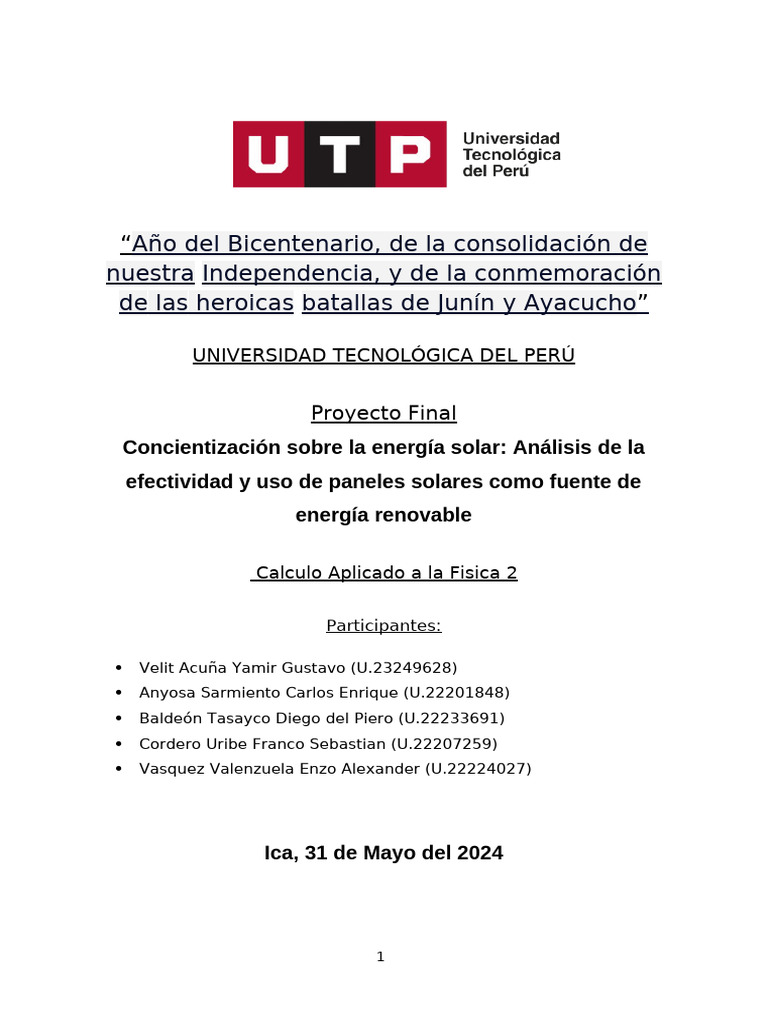 Proyecto CAF II | PDF | Energía solar | Panel solar